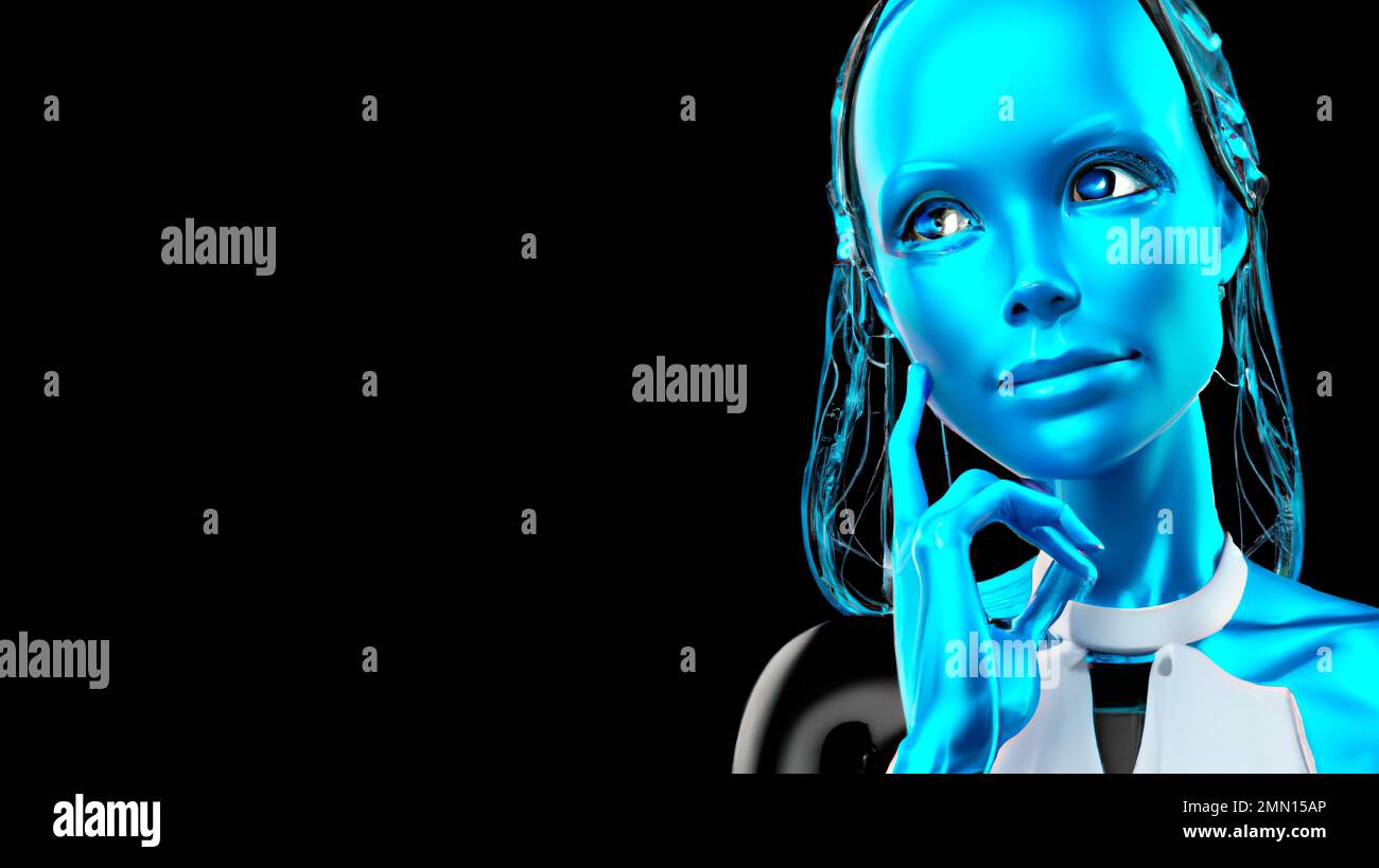 Cyber Girl humanoid robot with artificial intelligence – Digital 3D ...
