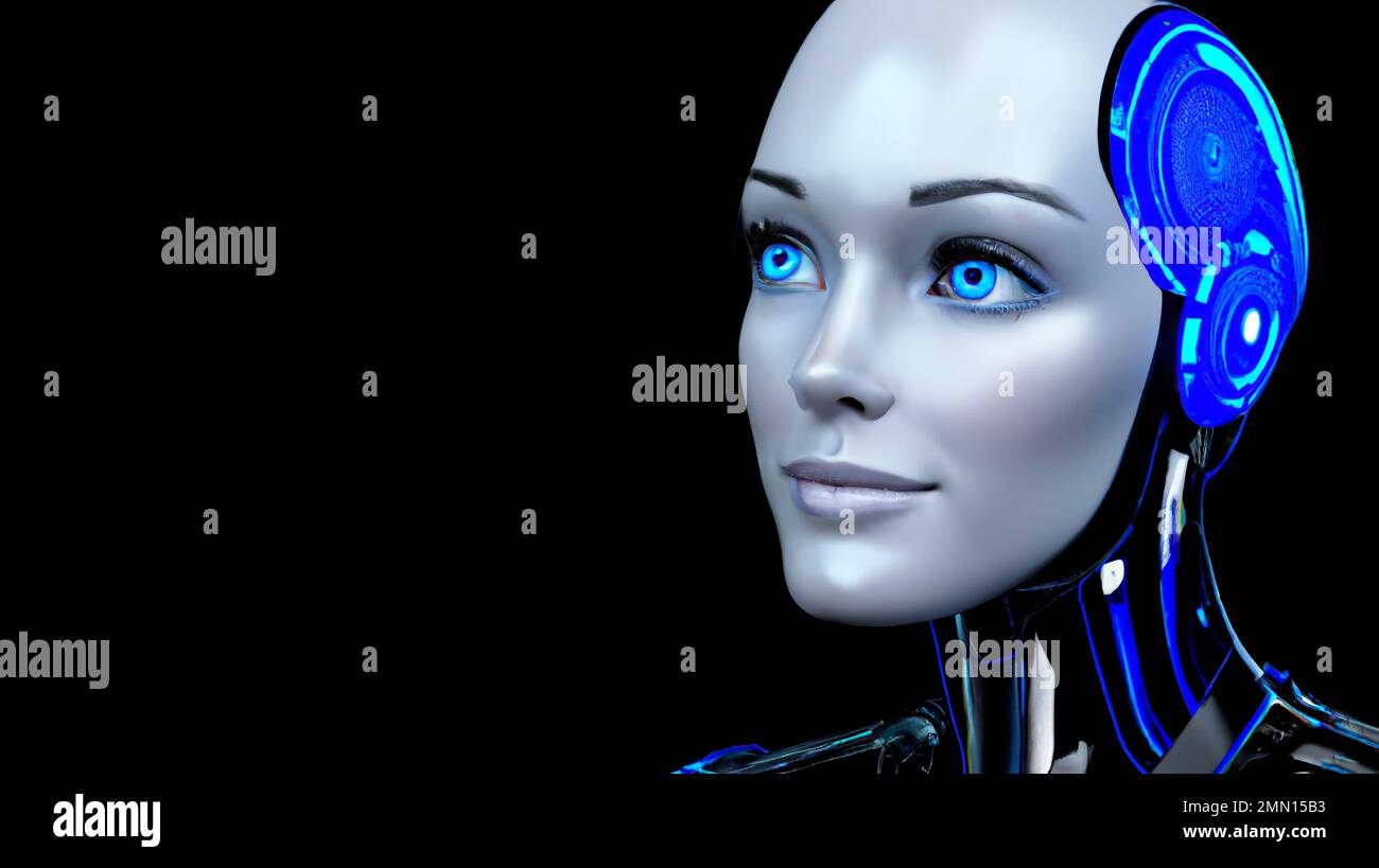 Cyber Girl humanoid robot with artificial intelligence – Digital 3D ...