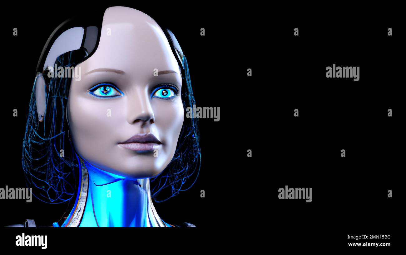 Cyber Girl humanoid robot with artificial intelligence – Digital 3D ...
