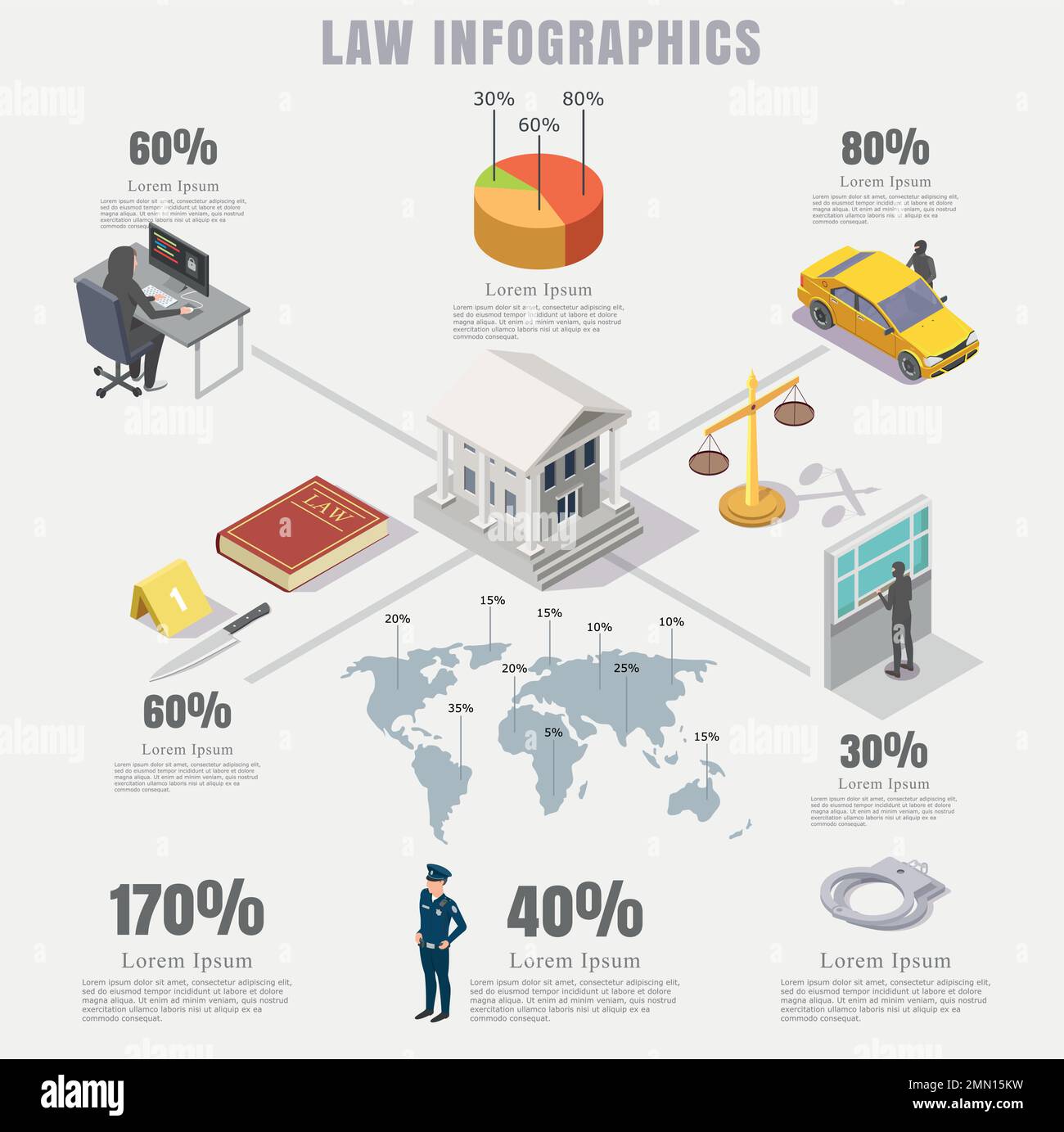 Law justice infographics, vector flat isometric illustration Stock Vector Image & Art - Alamy