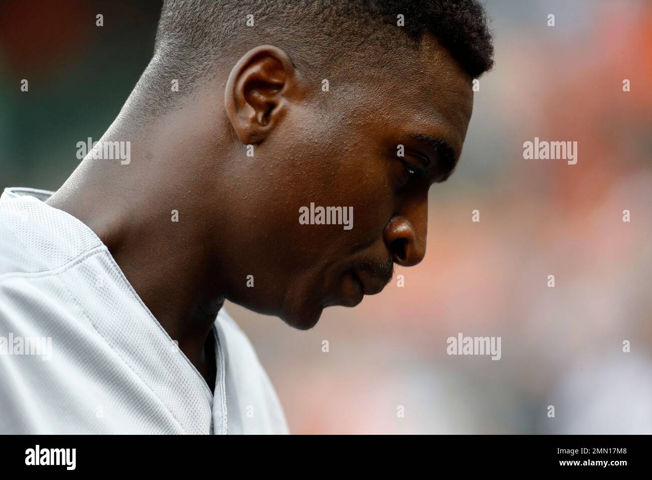 New York Yankees' Didi Gregorius walks on the field before a baseball ...