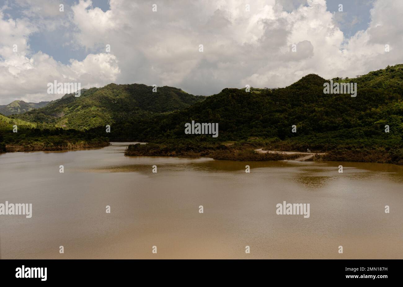 A view of the Lago Portugues from the Portugues Dam, Puerto Rico ...