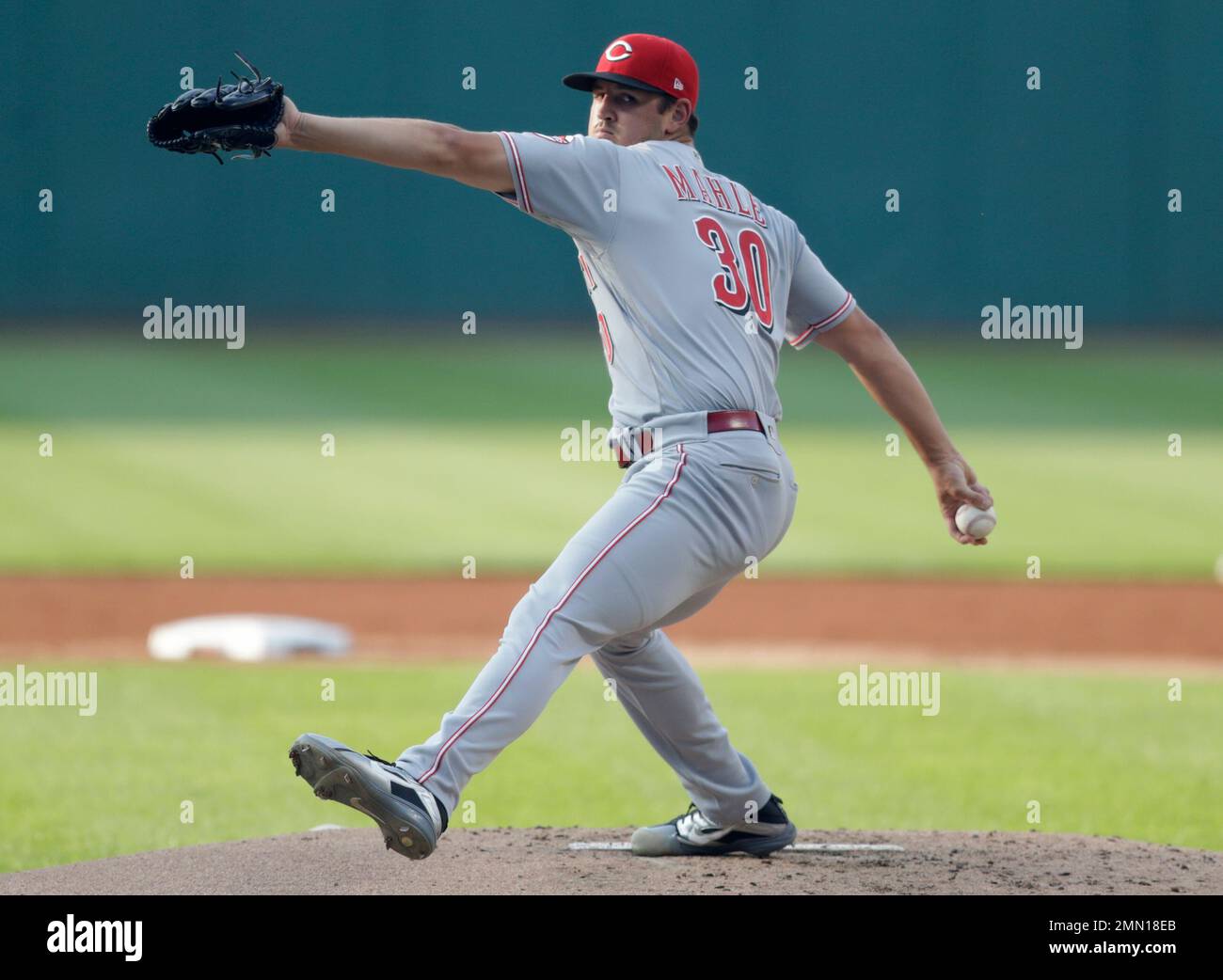 Cincinnati Reds starting pitcher Tyler Mahle delivers in the first ...