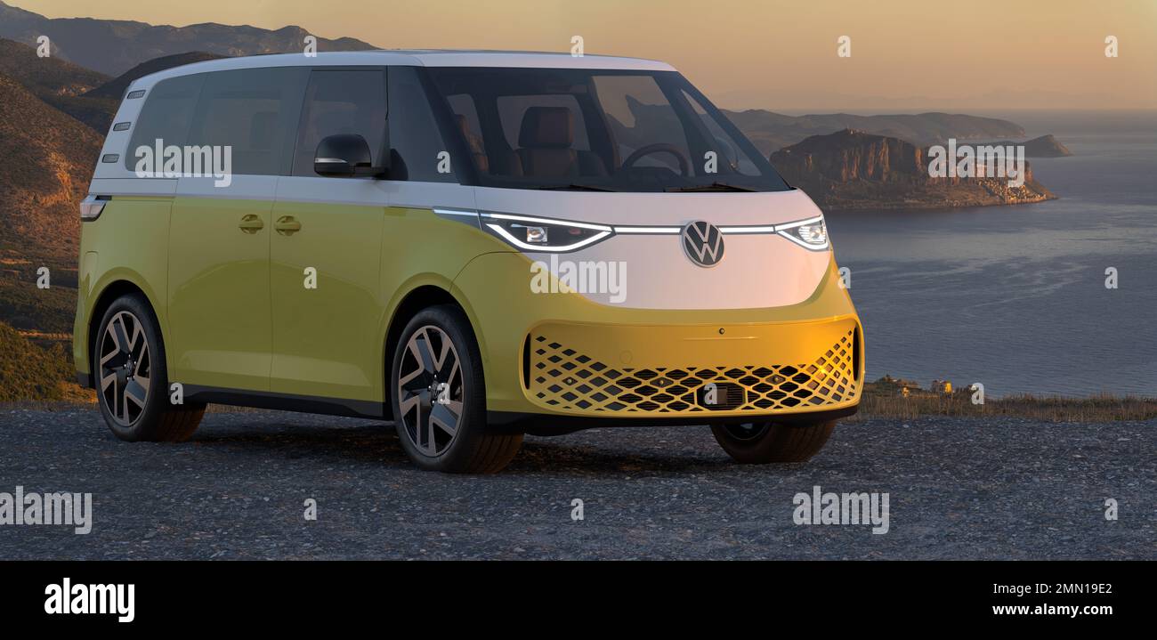 Volkswagen ID. Buzz - a hippie for our times Stock Photo - Alamy