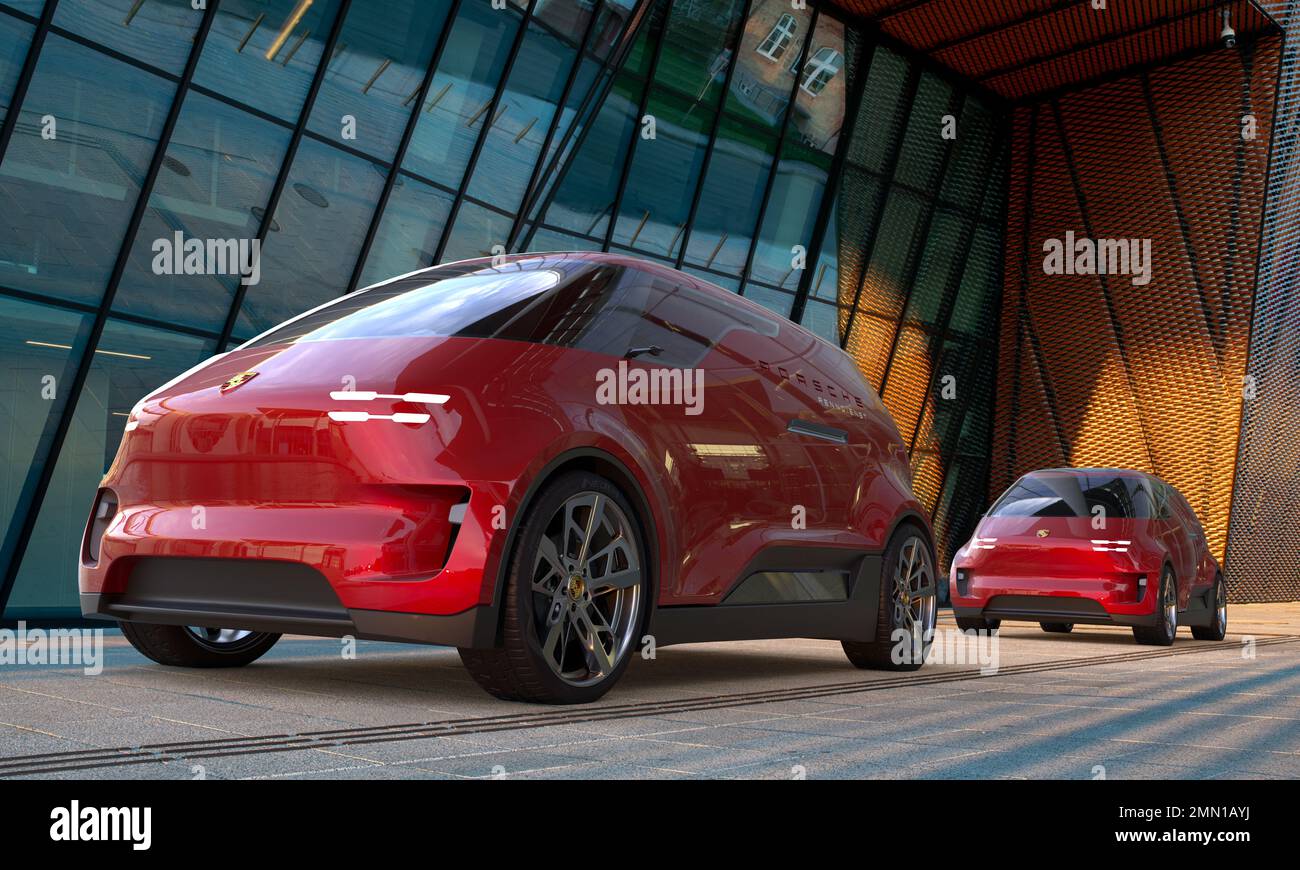 Porsche Vision Renndienst - an electric van by Porsche Stock Photo - Alamy