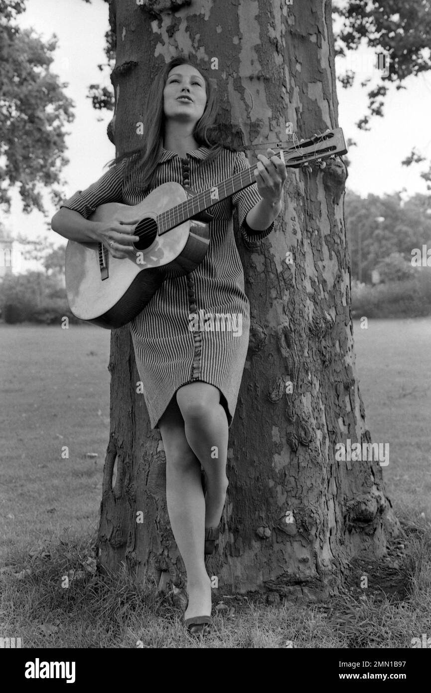American folk singer Julie Felix, born in Santa Barbara, California ...