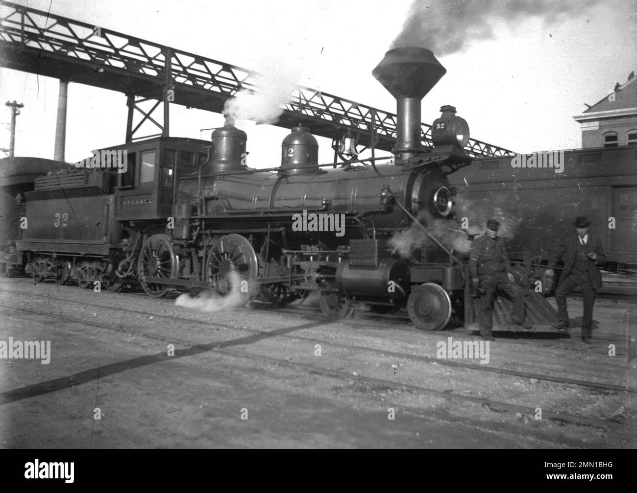 San Pedro, Los Angeles, and Salt Lake Railroad locomotive#32, early ...