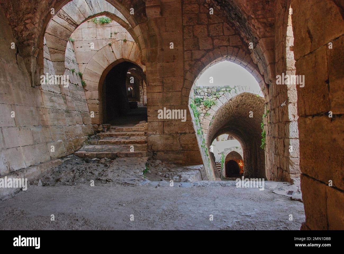homs, Syria - 04 14 2011: Krak des Chevaliers is an ancient crusader ...