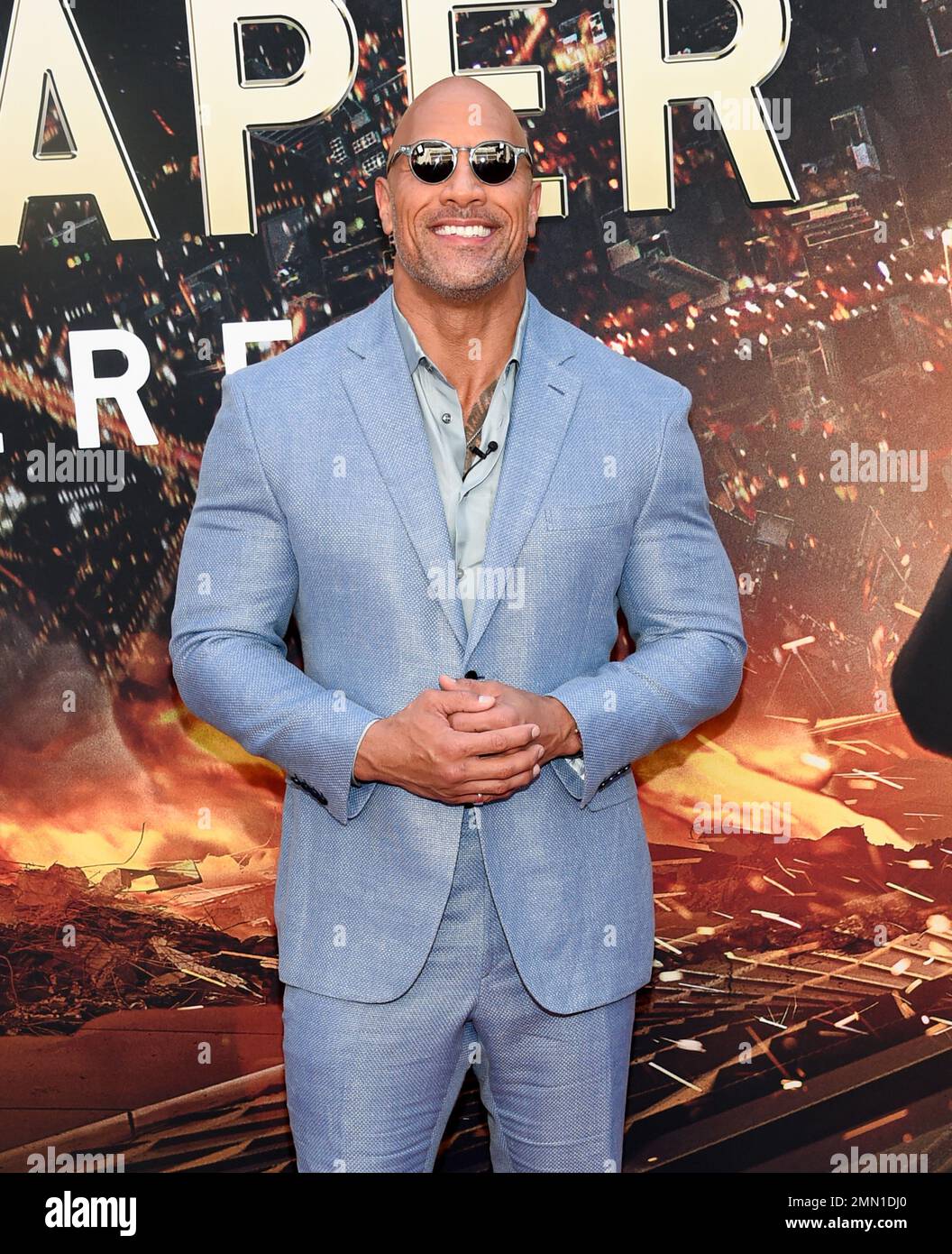 Actor Dwayne Johnson attends the "Skyscraper" premiere at AMC Loews ...