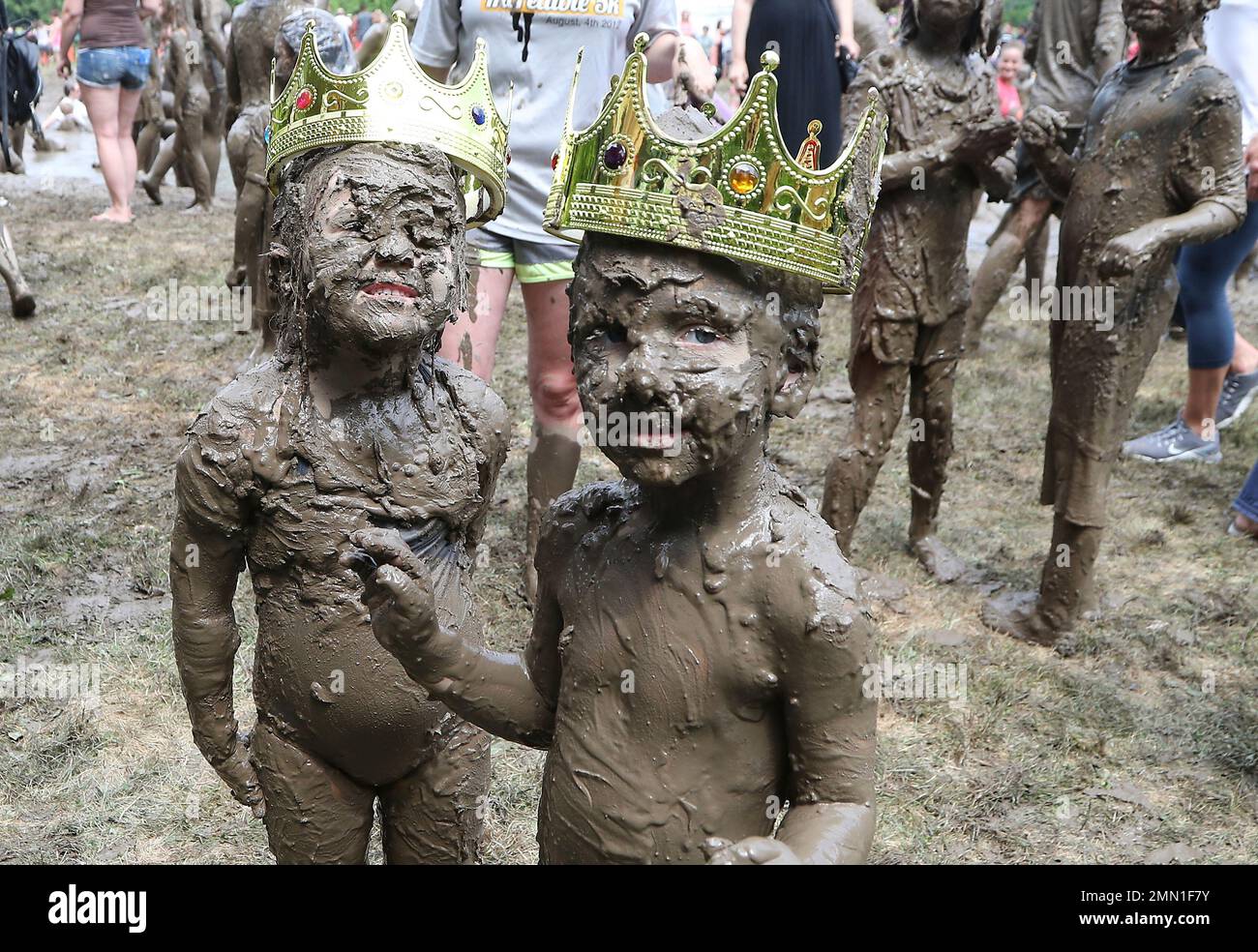 Molly Kofahl, 4, left, and Charles Daviskiba, 3, are seen after being ...