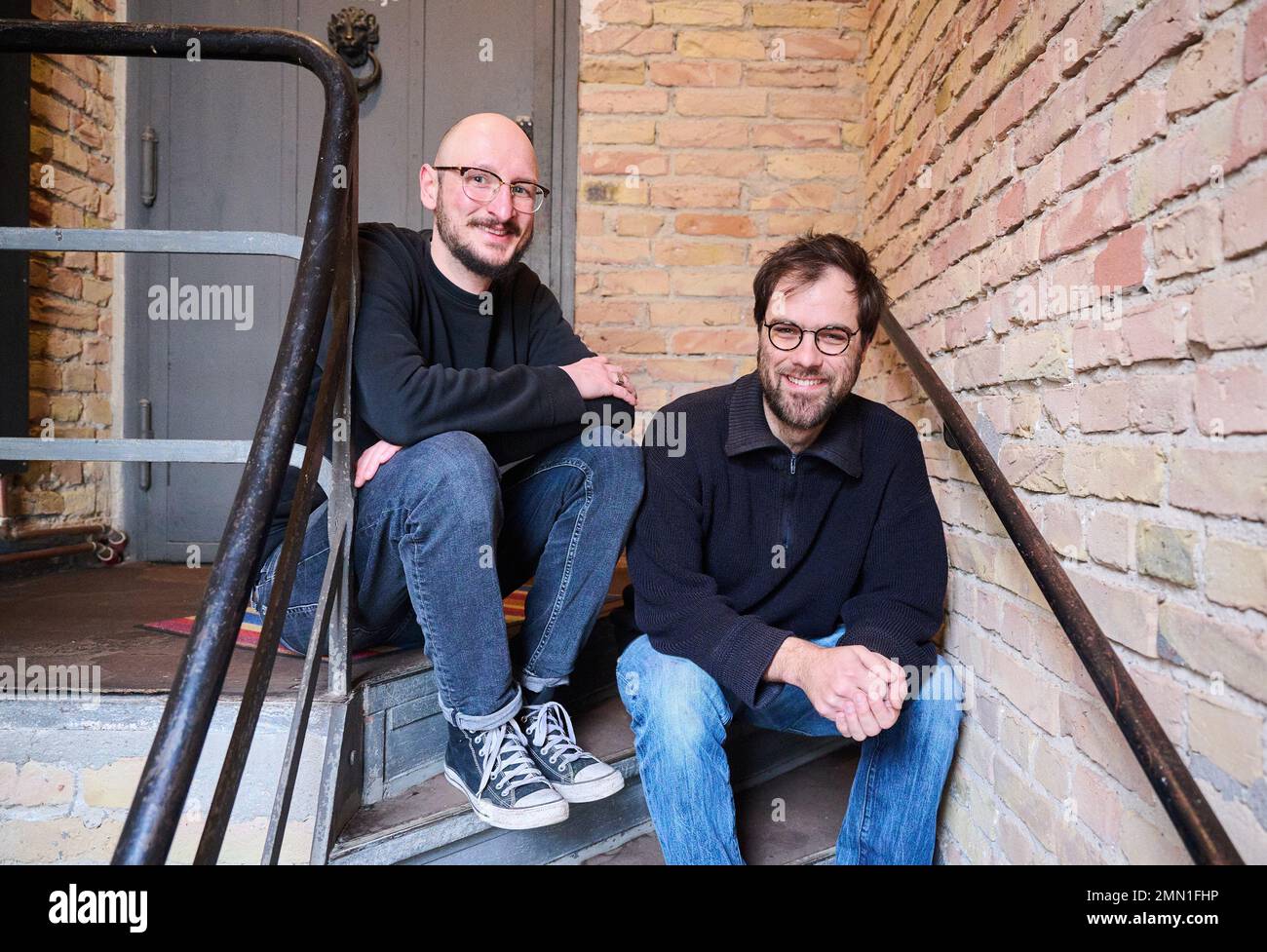 Berlin, Germany. 27th Jan, 2023. Daniel Deppe (l), project engineer for ...