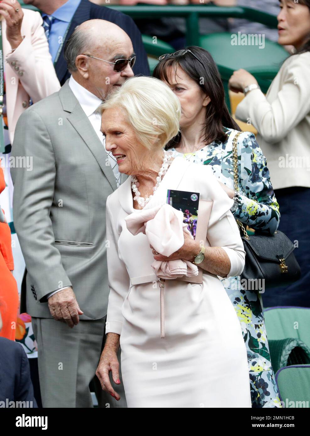 Mary Berry takes her seat in the Royal Box on Centre Court ahead of the ...