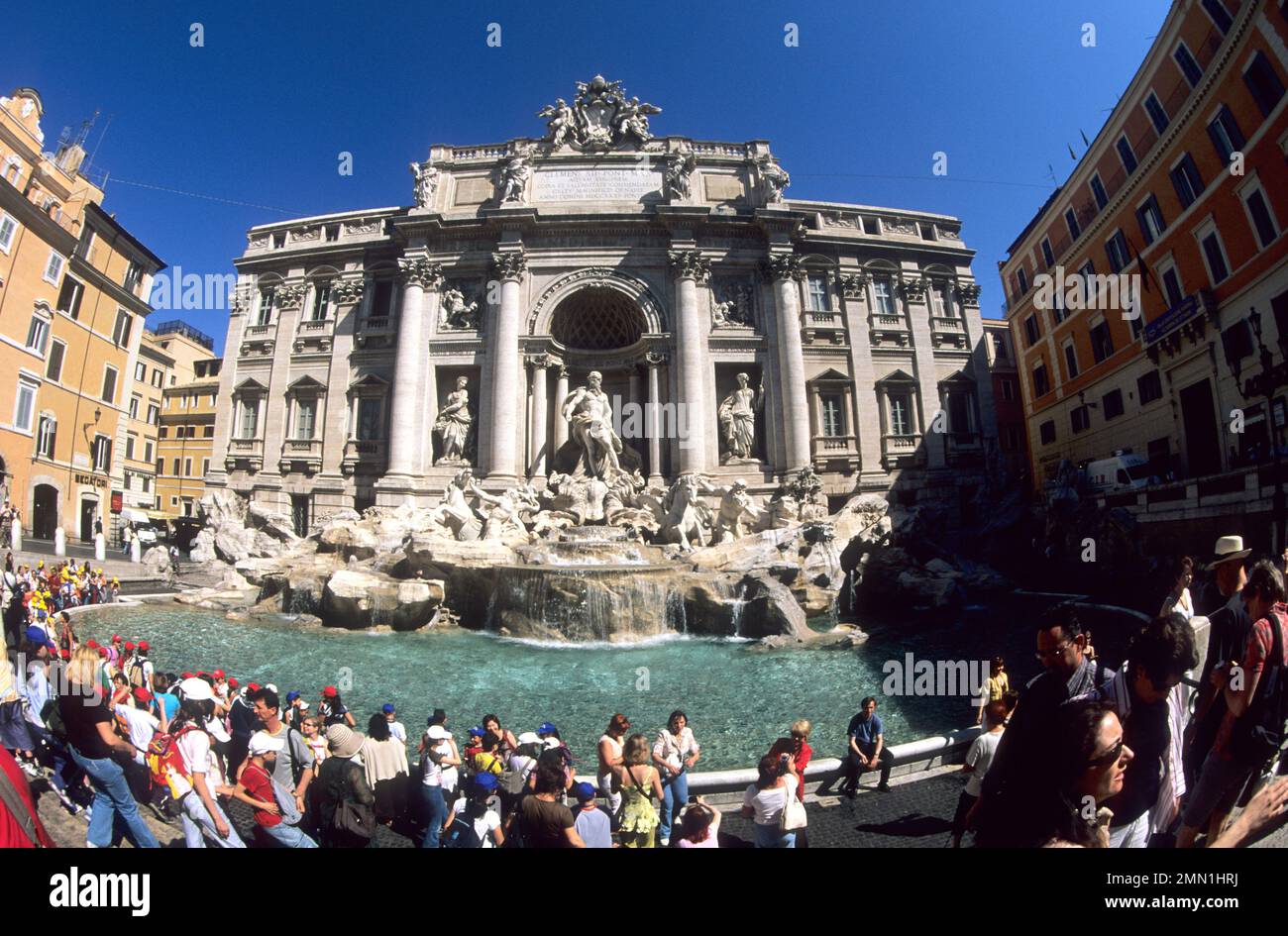 Italy, Rome, Trevi fountain, one of the classic landmarks of the city ...
