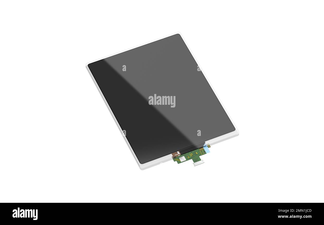 Blank black flexible wide rectangular display mockup, isolated, 3d ...