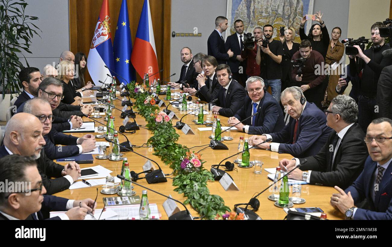 Belehrad, Srbsko. 30th Jan, 2023. Czech President Milos Zeman, 3rd ...