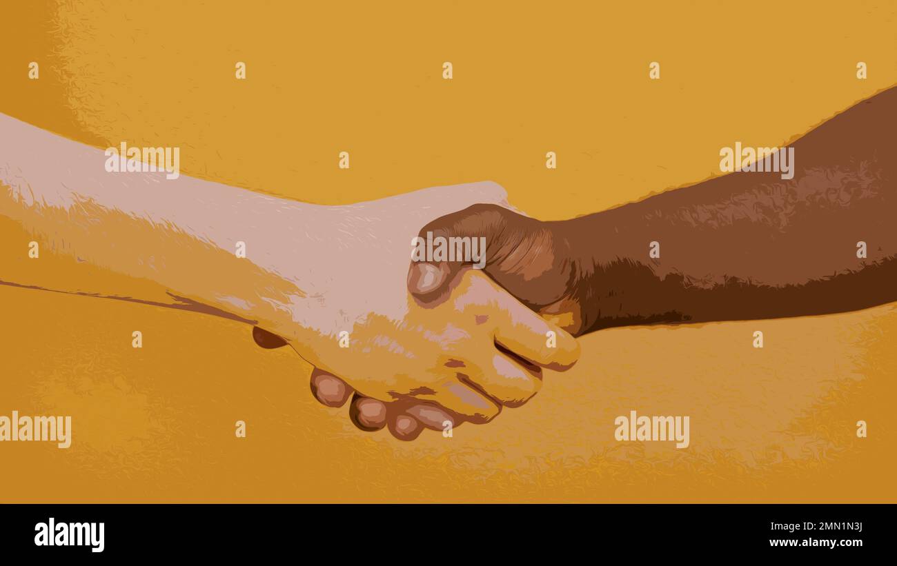 Stop racism. Equality symbolised by illustration showing caucasian ...