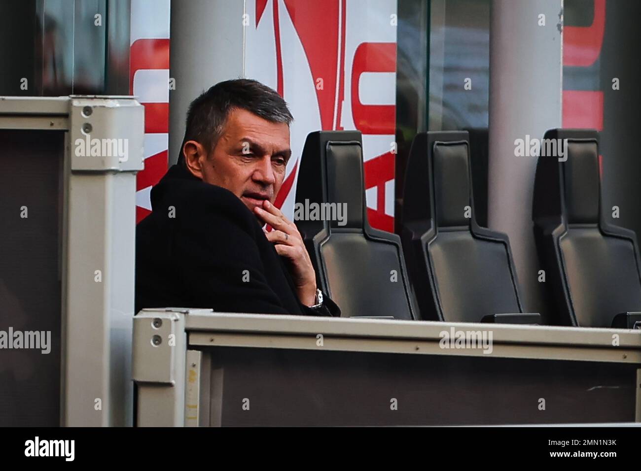 Paolo Maldini Technical Area Director of AC Milan looks on during Serie ...