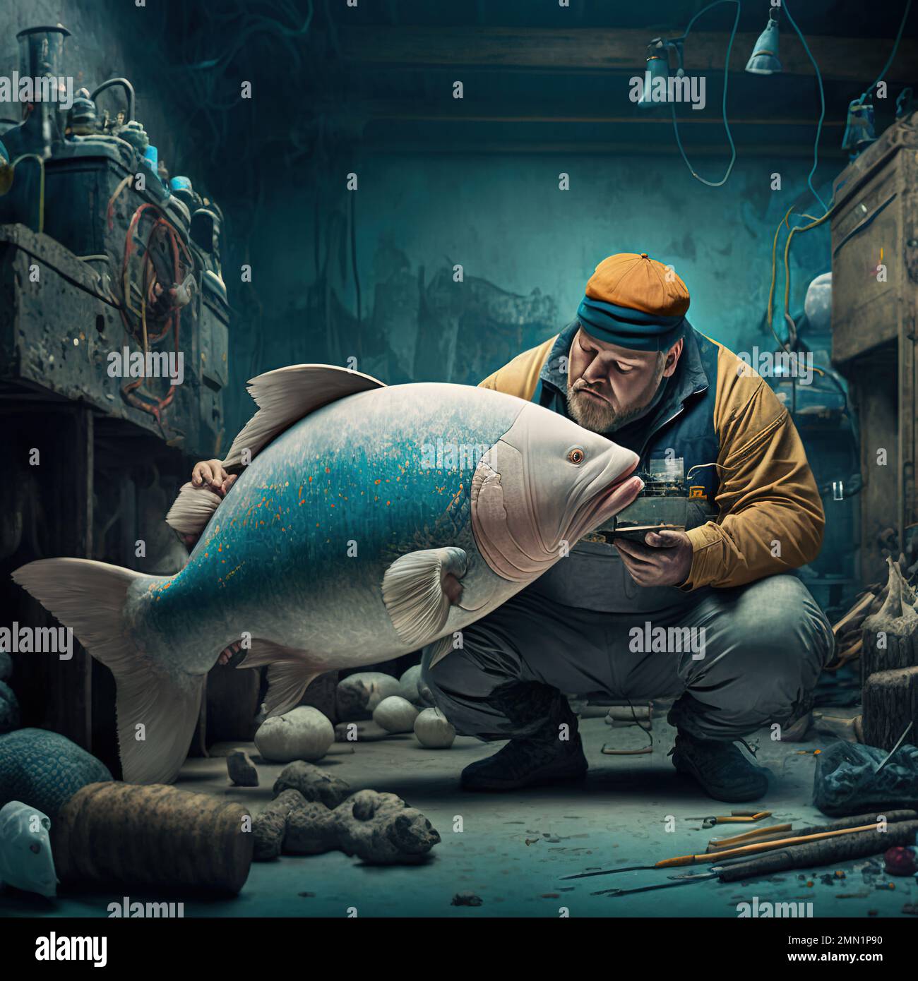Fish repair shop. Subject, Movement, Depth, Creativity Stock Photo - Alamy