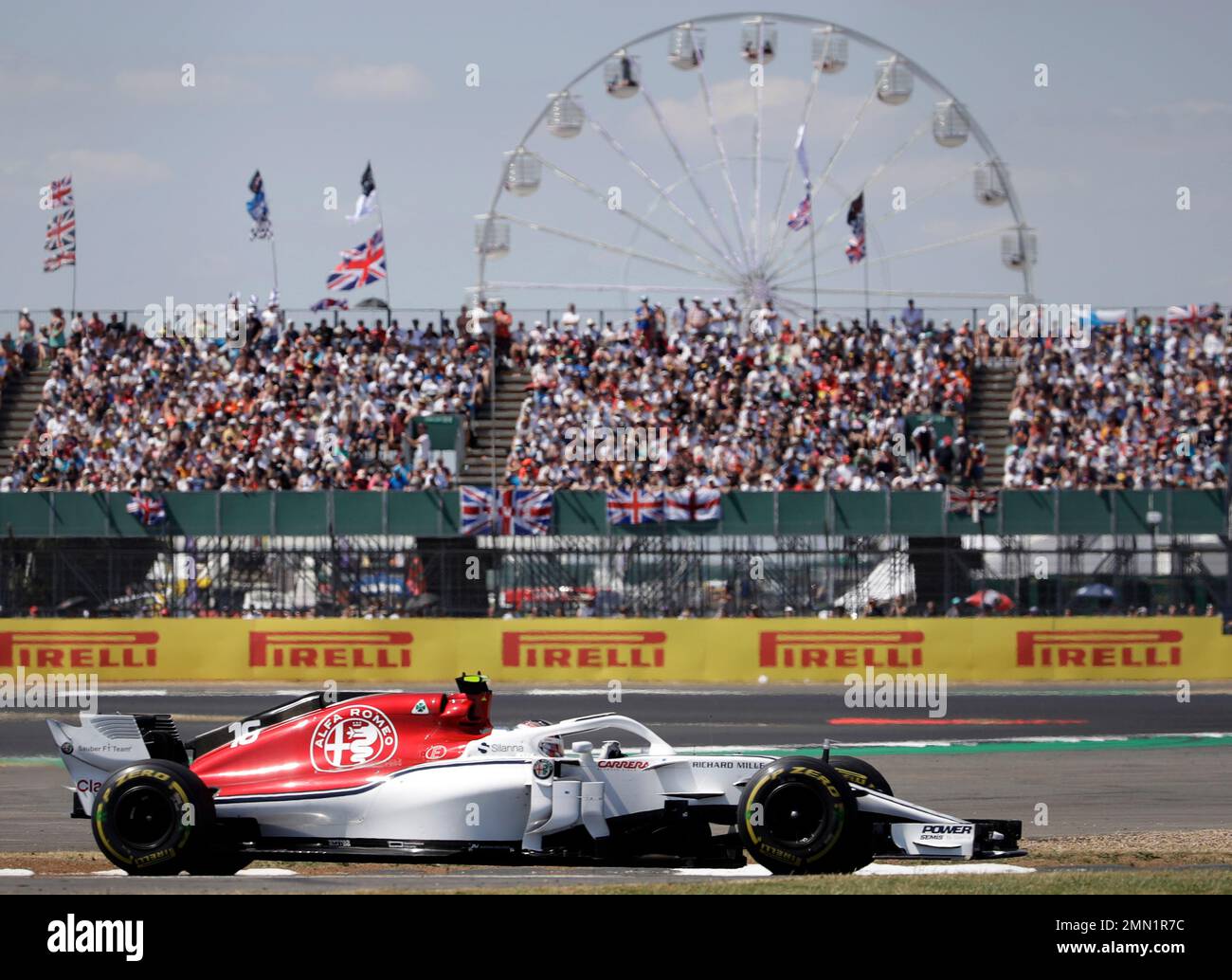 Sauber driver Charles Leclerc of Monaco steers his car during the ...