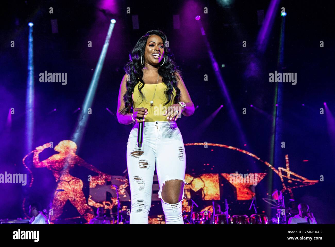 Remy Ma performs at the 2018 Essence Festival at the Mercedes-Benz ...