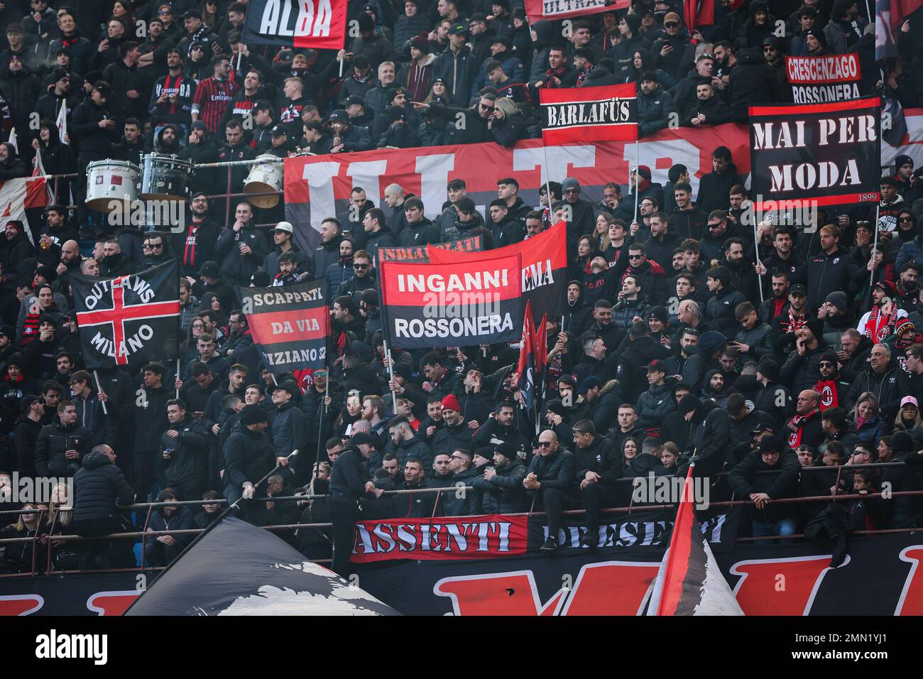 AC Milan supporters during Serie A 2022/23 football match between AC ...