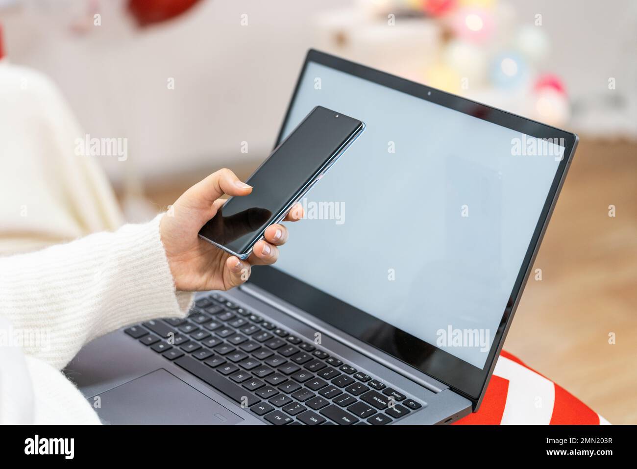 The use of mobile phones and laptops Stock Photo - Alamy