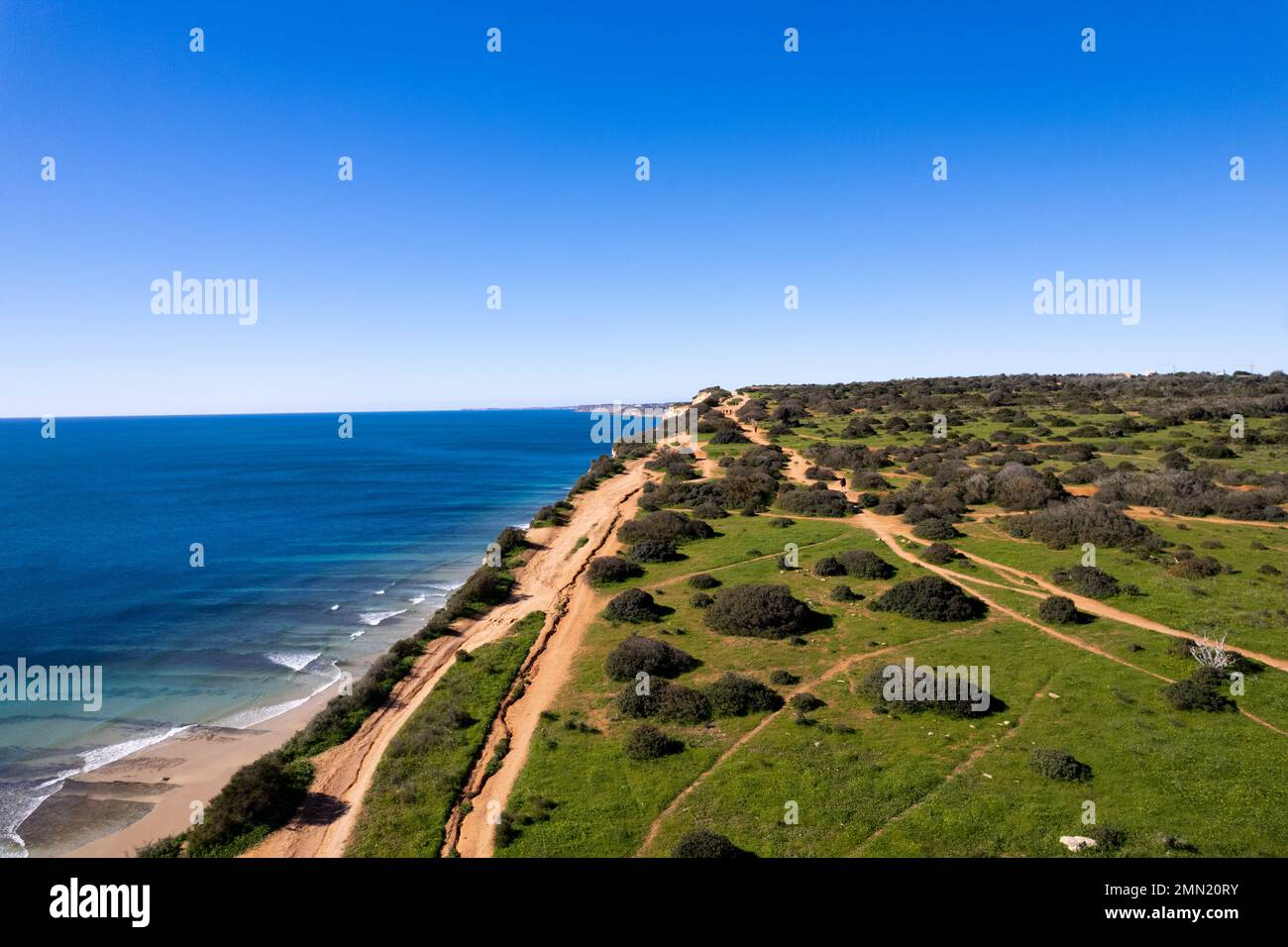 Algarve Region Portugal. Lagos looking over to Praia Da Luz Beach ...