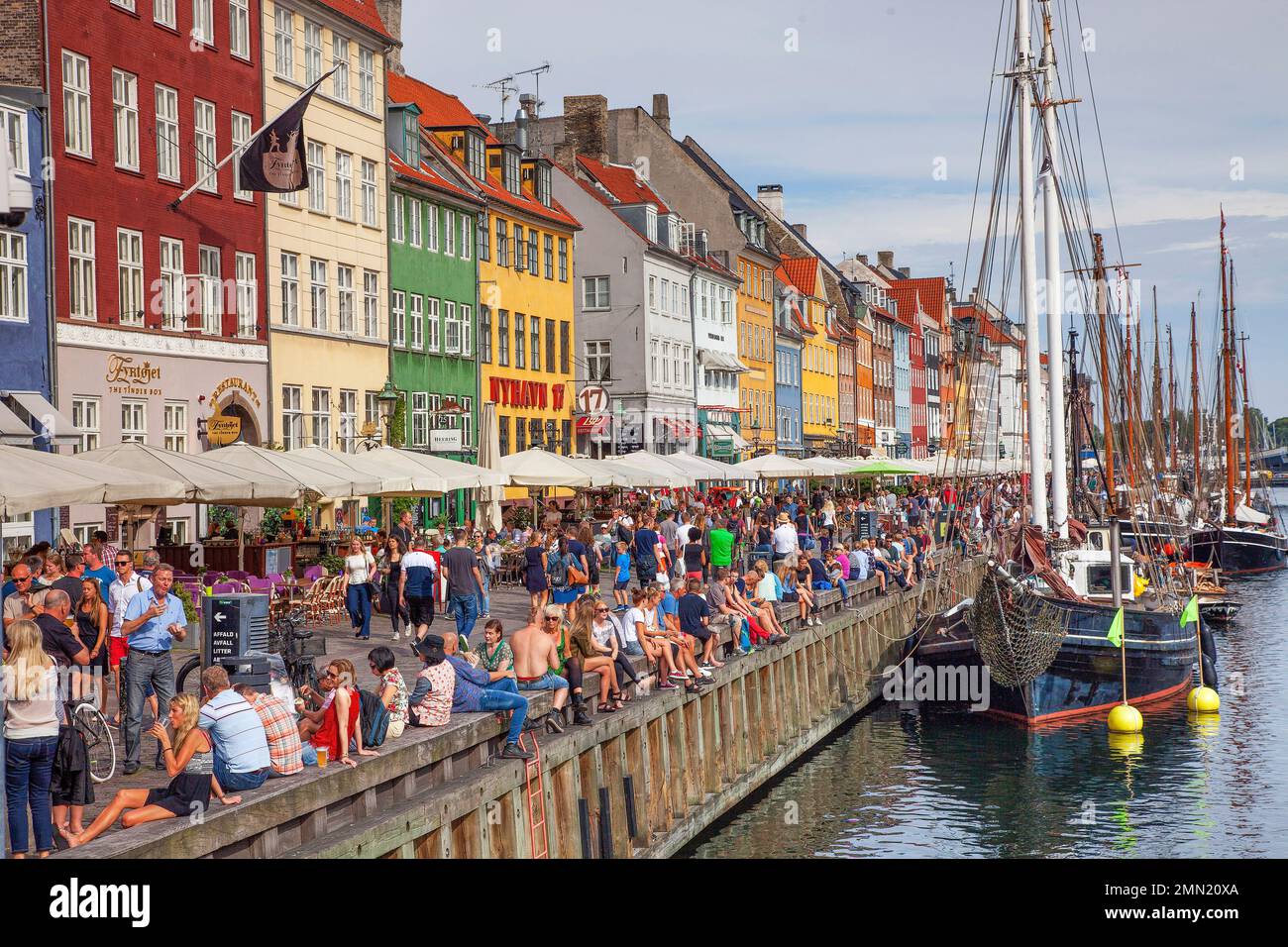 Denmark, Copenhagen, Nyhavn or New Harbour is a 17th-century waterfront ...
