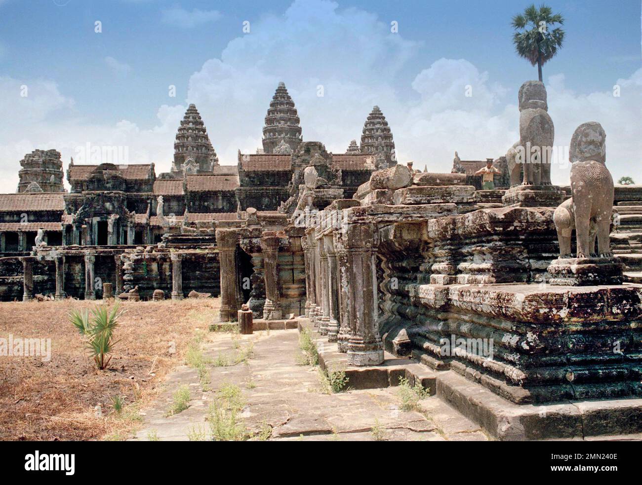 The temple of Angkor Wat, the massive masterpiece of ancient Cambodia ...
