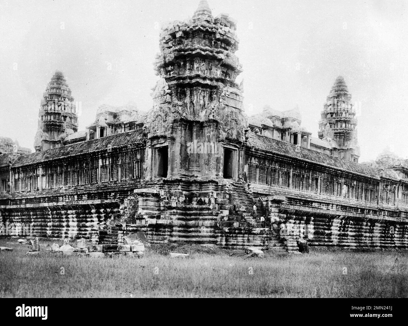 An ancient building in Angkor Wat in Cambodia, from the Khmer era ...