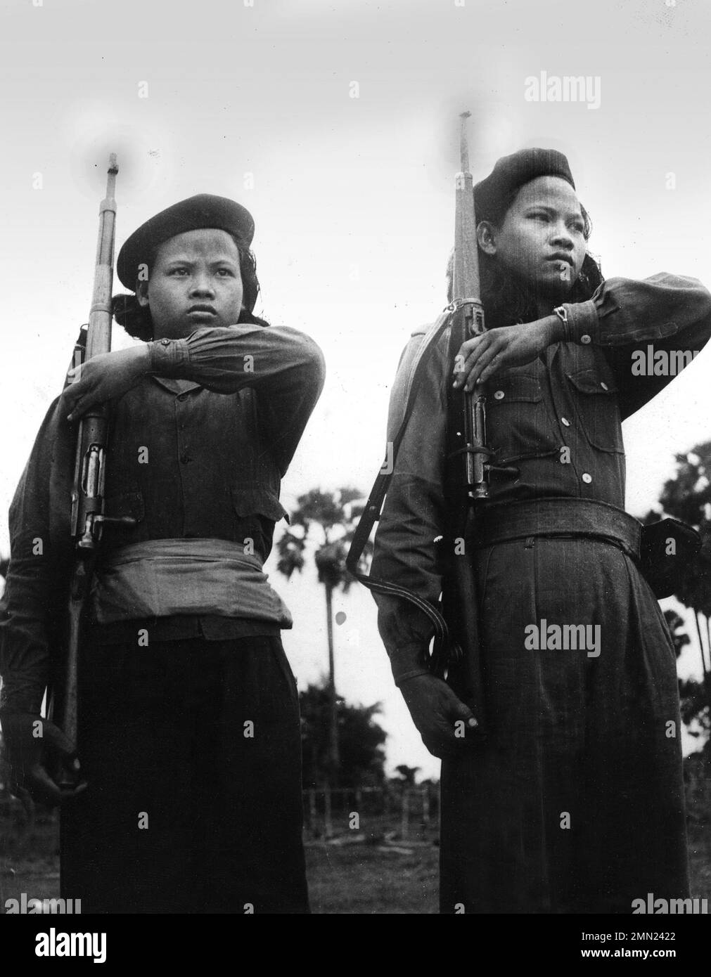 Two young women, members of Dap Chhuon's private army, who joined the ...