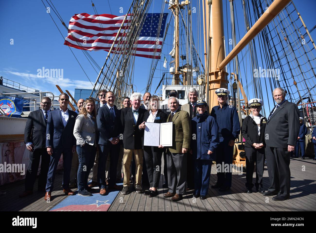 The crew of the Coast Guard Cutter Barque Eagle held military tours and ...