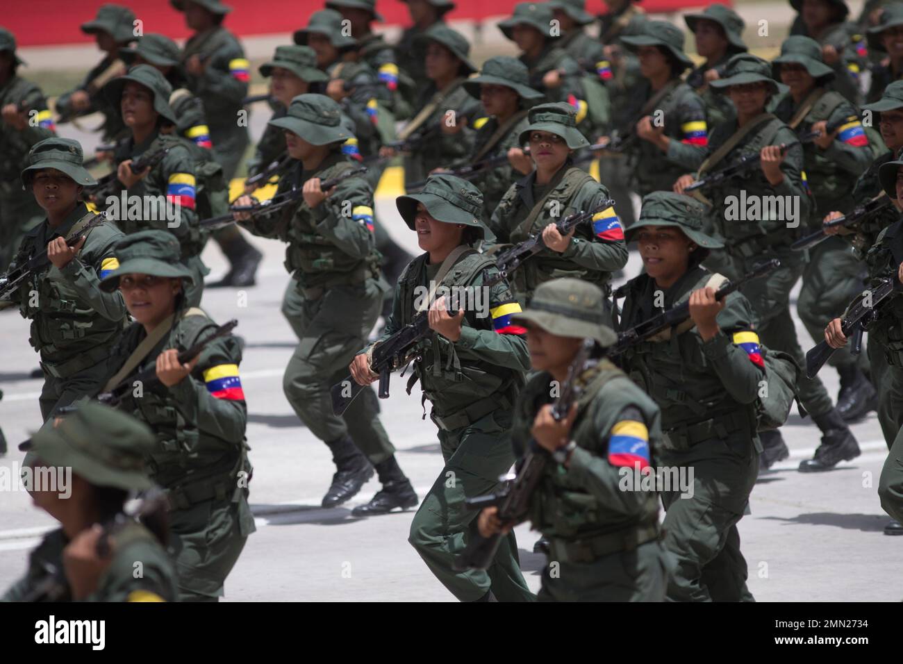 Female soldiers march during a military parade marking Independence Day ...