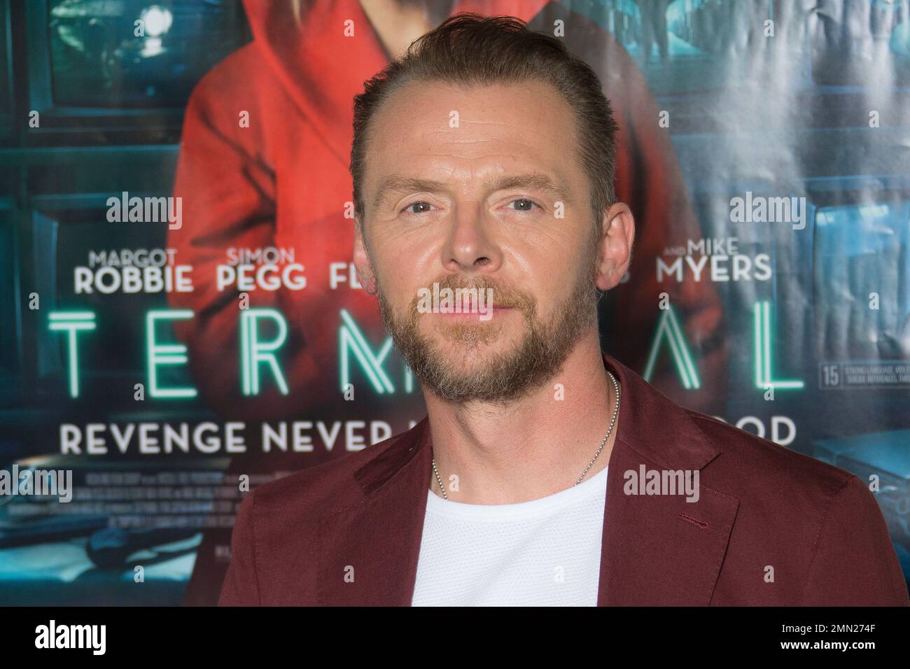 Actor Simon Pegg poses for photographers upon arrival at the UK ...