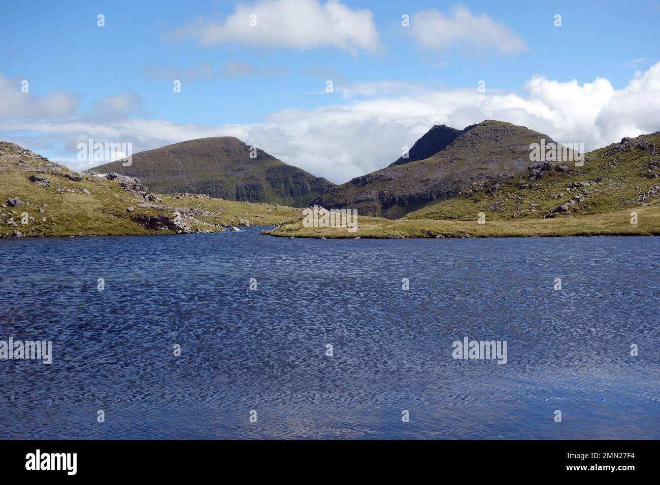 The Munros Sgurr Choinnich & Sgurr a Chaorachain from Loch Sgurr na ...