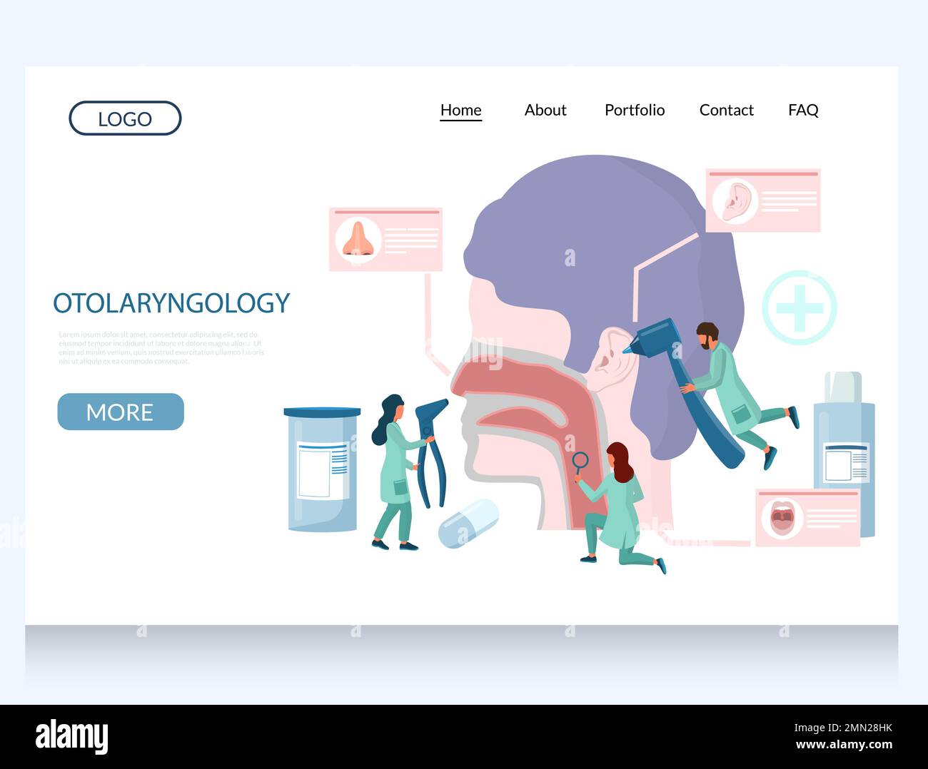 Otolaryngology vector website landing page design template Stock Vector Image & Art - Alamy