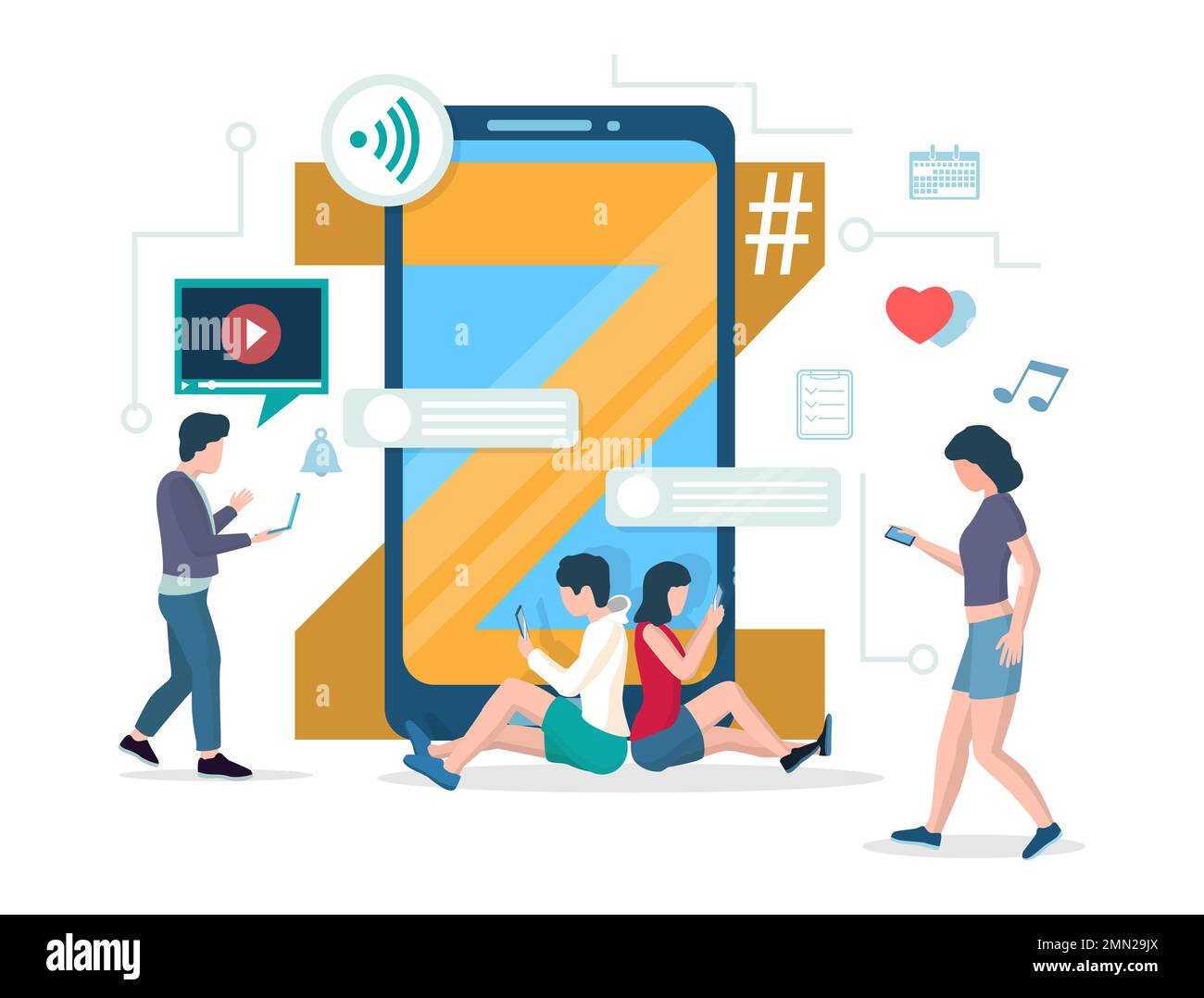 Generation Z vector concept for web banner, website page Stock Vector ...