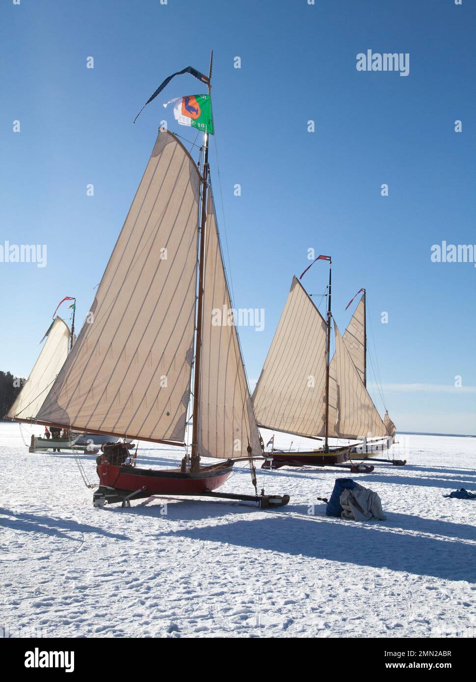 ICE BOAT from Netherland spend winter weeks on the Ice of lakeHjälmaren ...