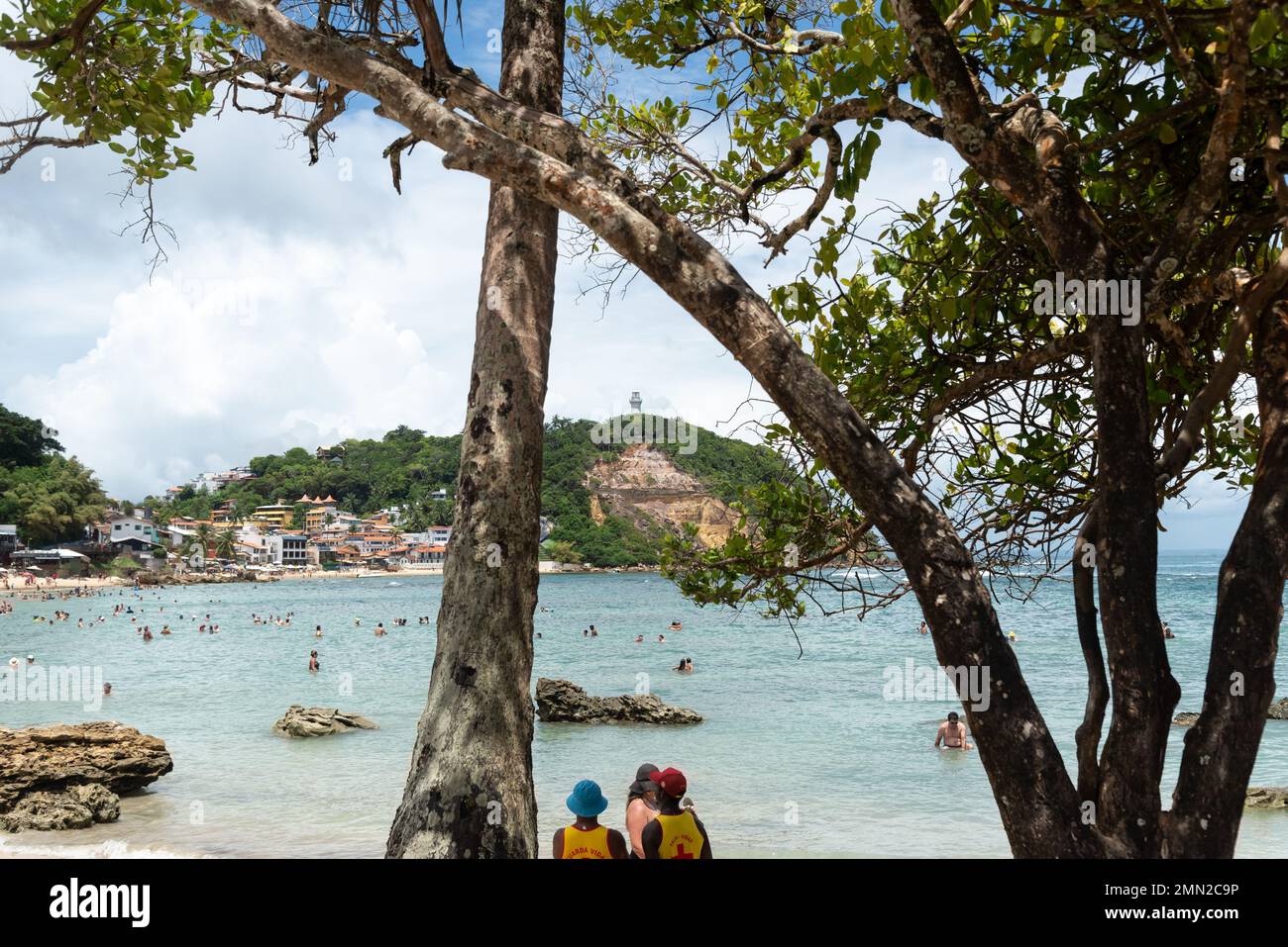 Cairu, Bahia, Brazil - January 19, 2023: People bathing and walking on ...
