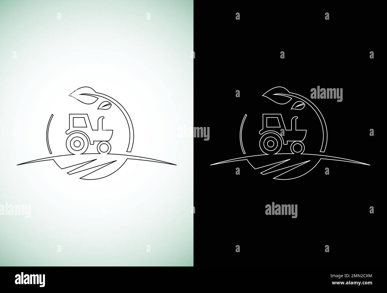 Tractor or farm line art style logo design, suitable for any business ...