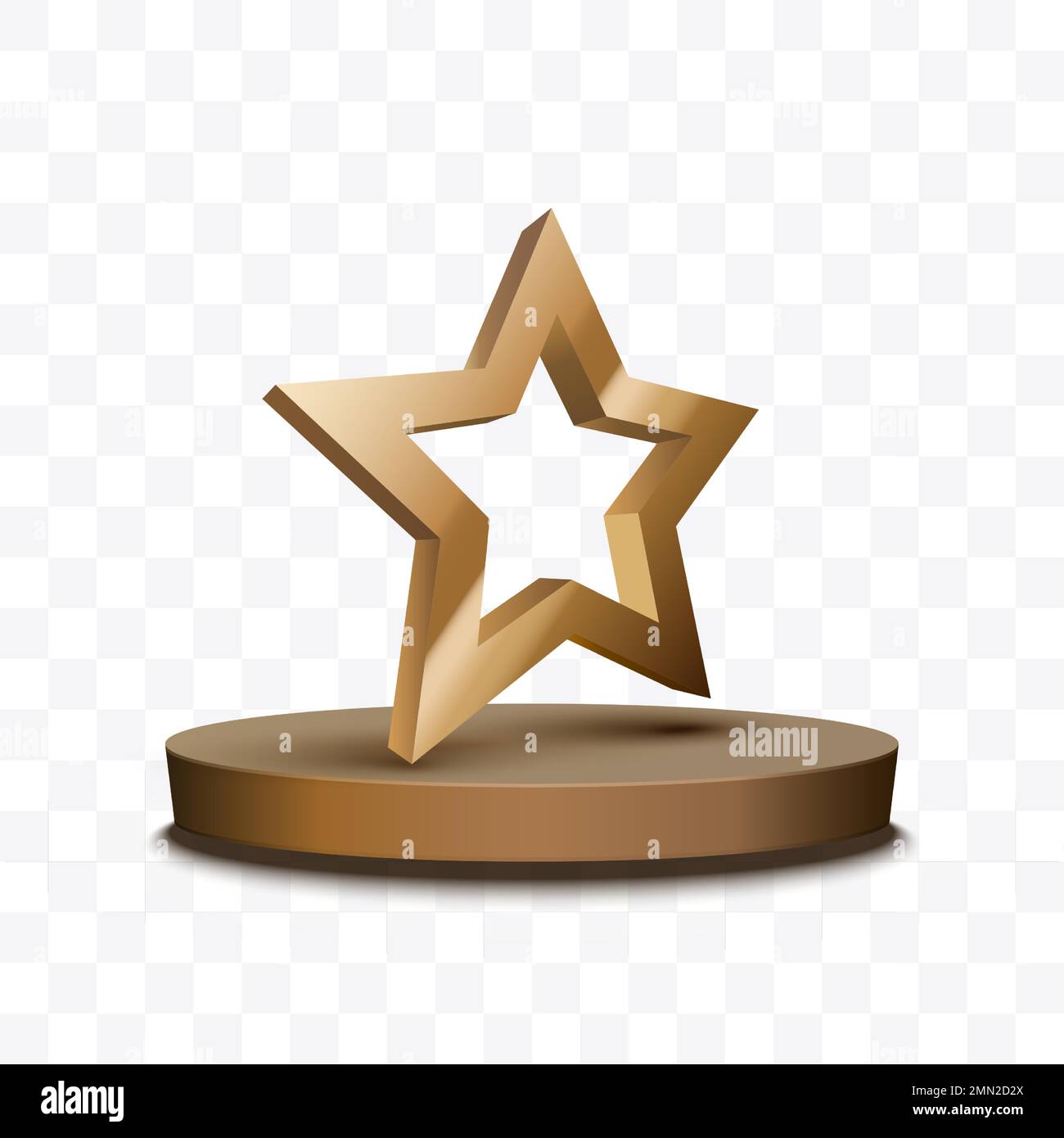 Golden stage with star shape award isolated. Vector trophy award Stock ...