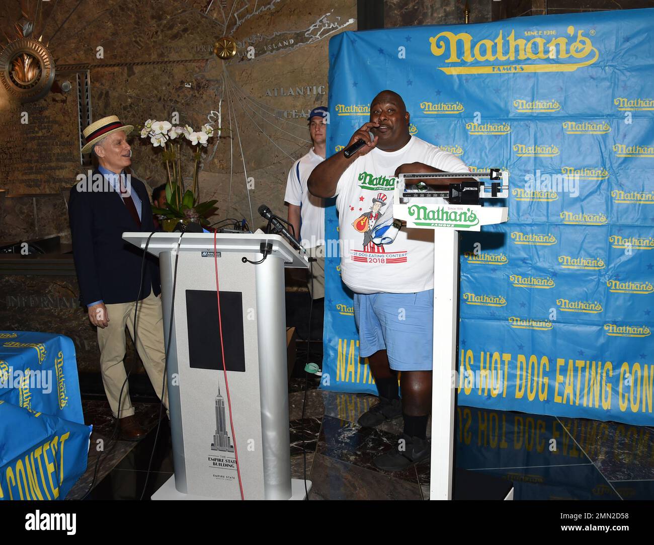 Competitive eater and rapper Eric "Badlands" Booker participates in ...