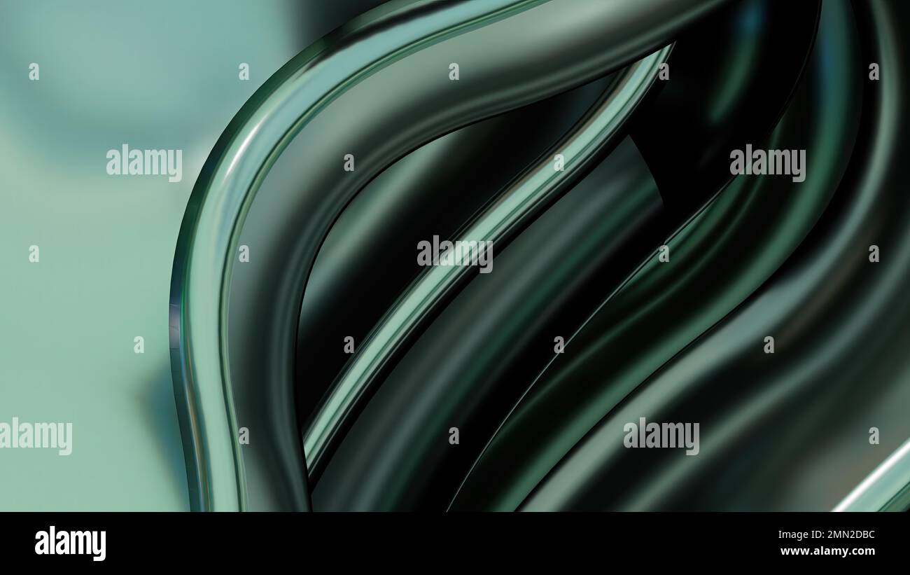 green dark metal, sine wave contemporary art wave shape abstract ...