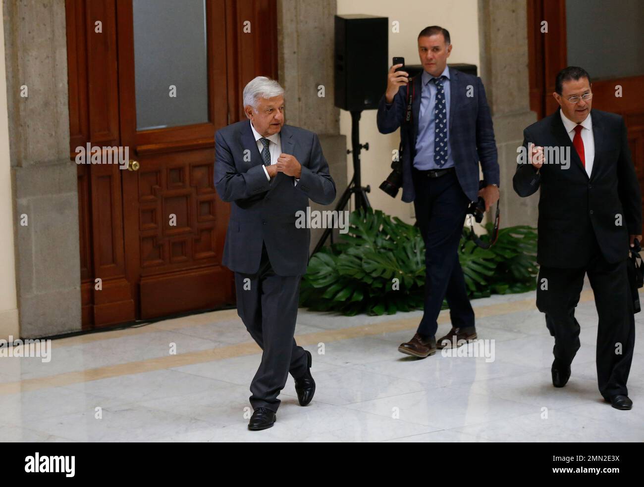 Mexico's President-elect Andres Manuel Lopez Obrado arrives to the ...