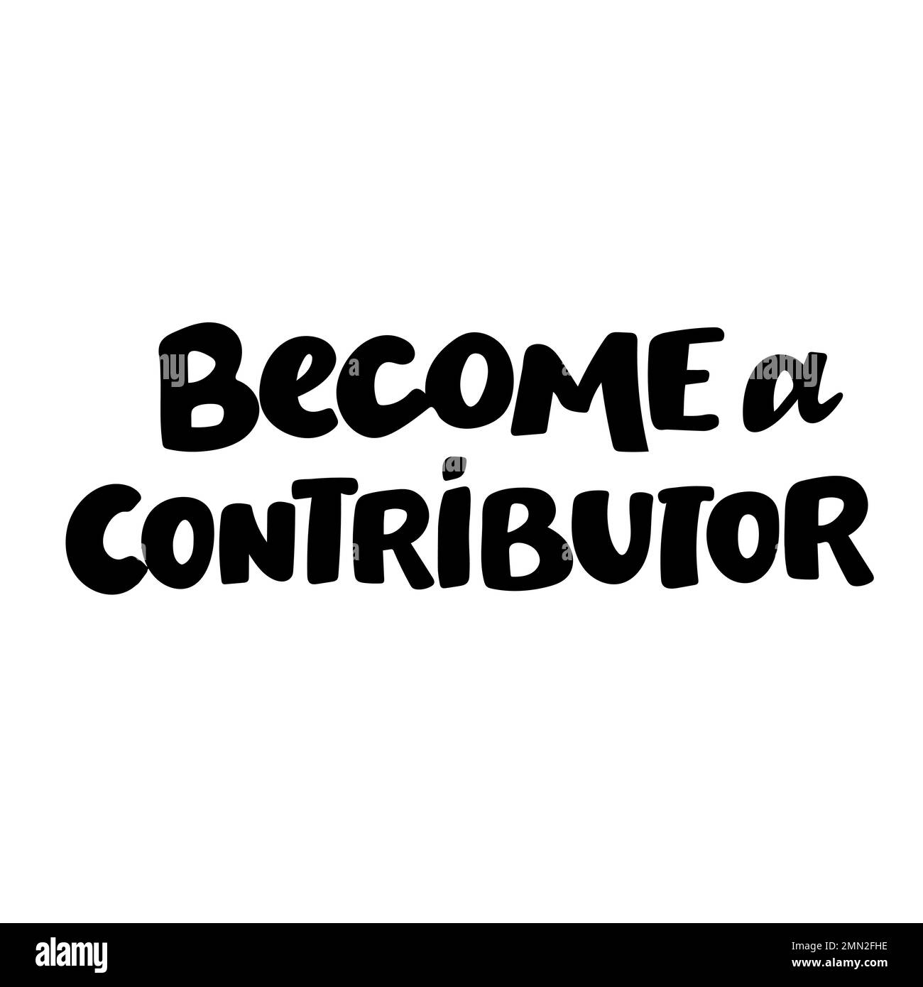 Become a contributor written with golden color. Become a contributor lettering golden color on ...