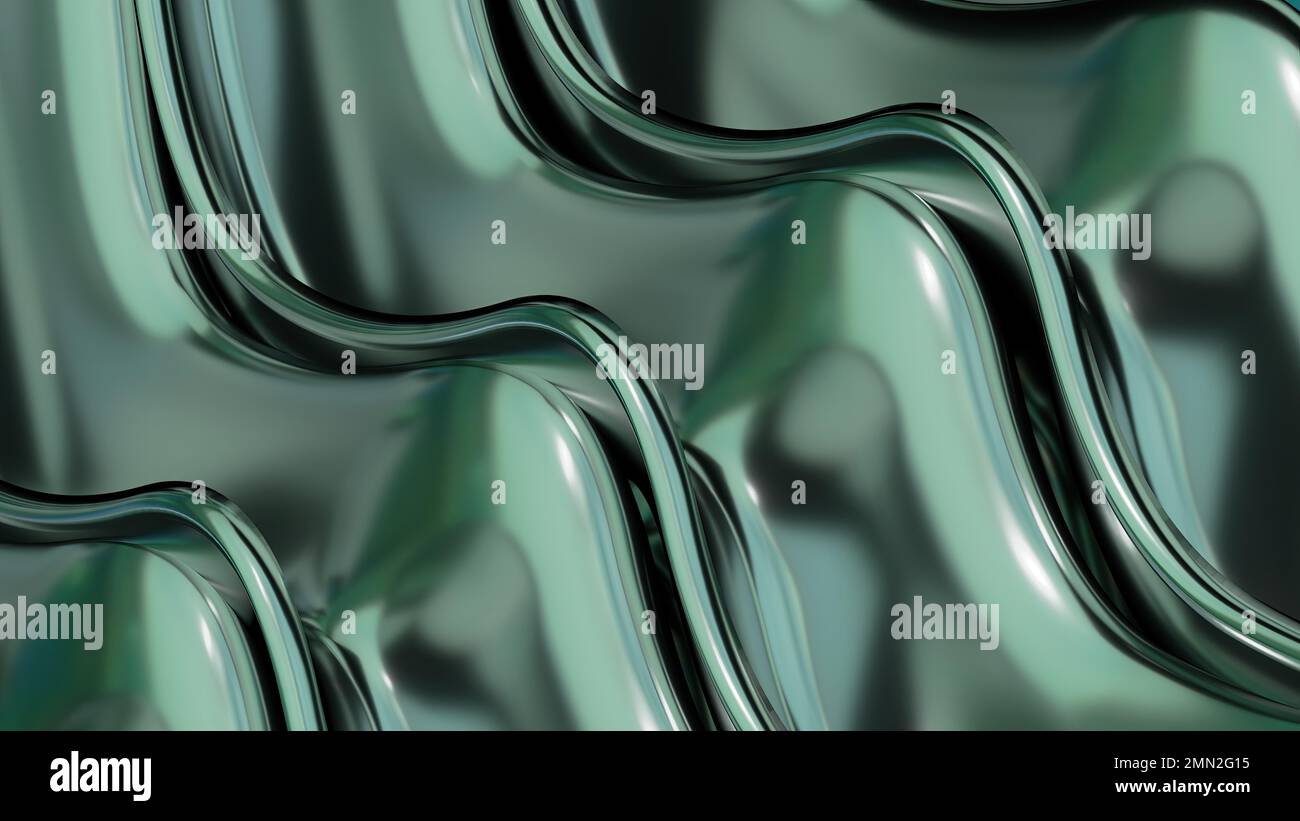 green triangular wave-like metal plate enlargement abstract, dramatic ...