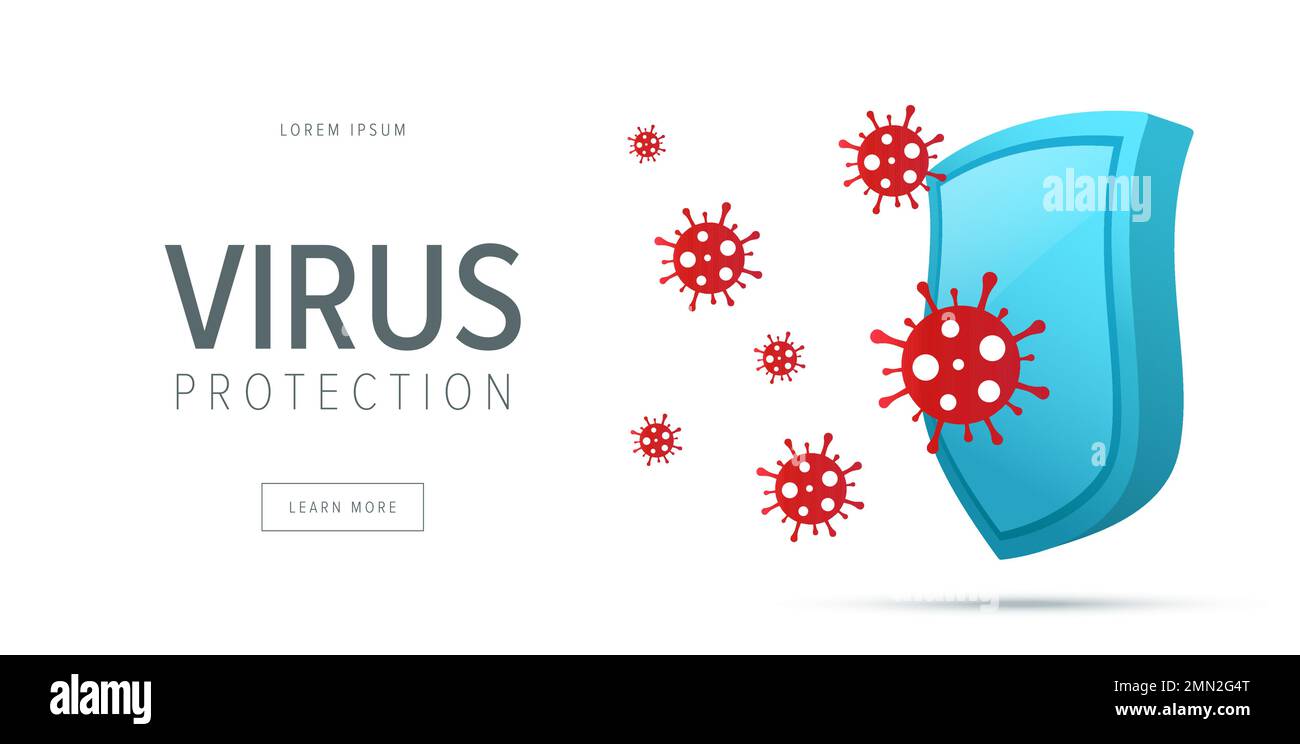 Virus protection concept. Security shield for virus protection. Vector ...