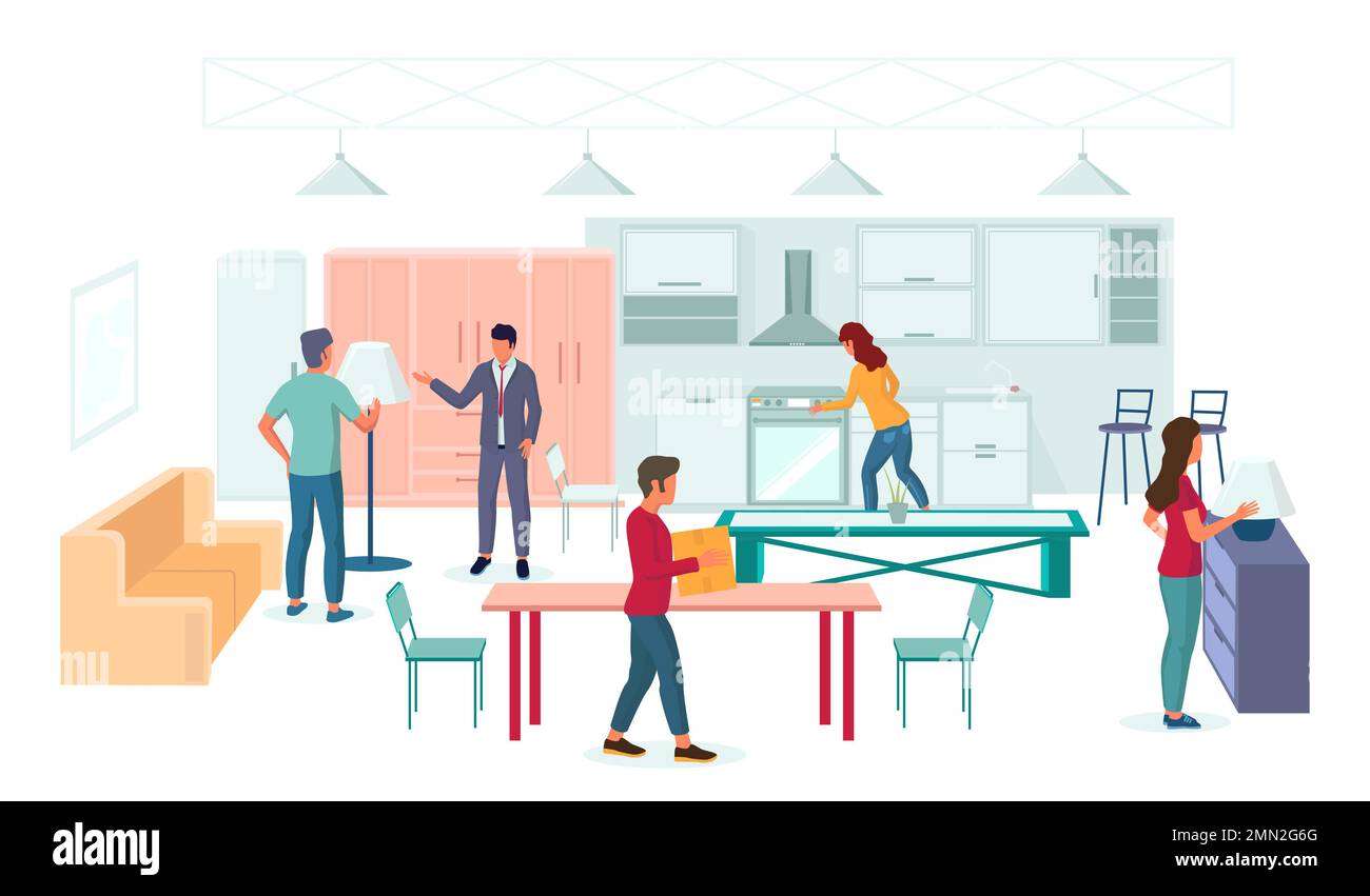 Man shopping male shop assistant Stock Vector Images - Alamy