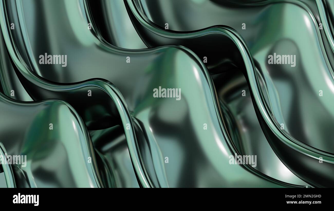 Green Sine wave mirrored metal plate Abstract, dramatic, modern ...