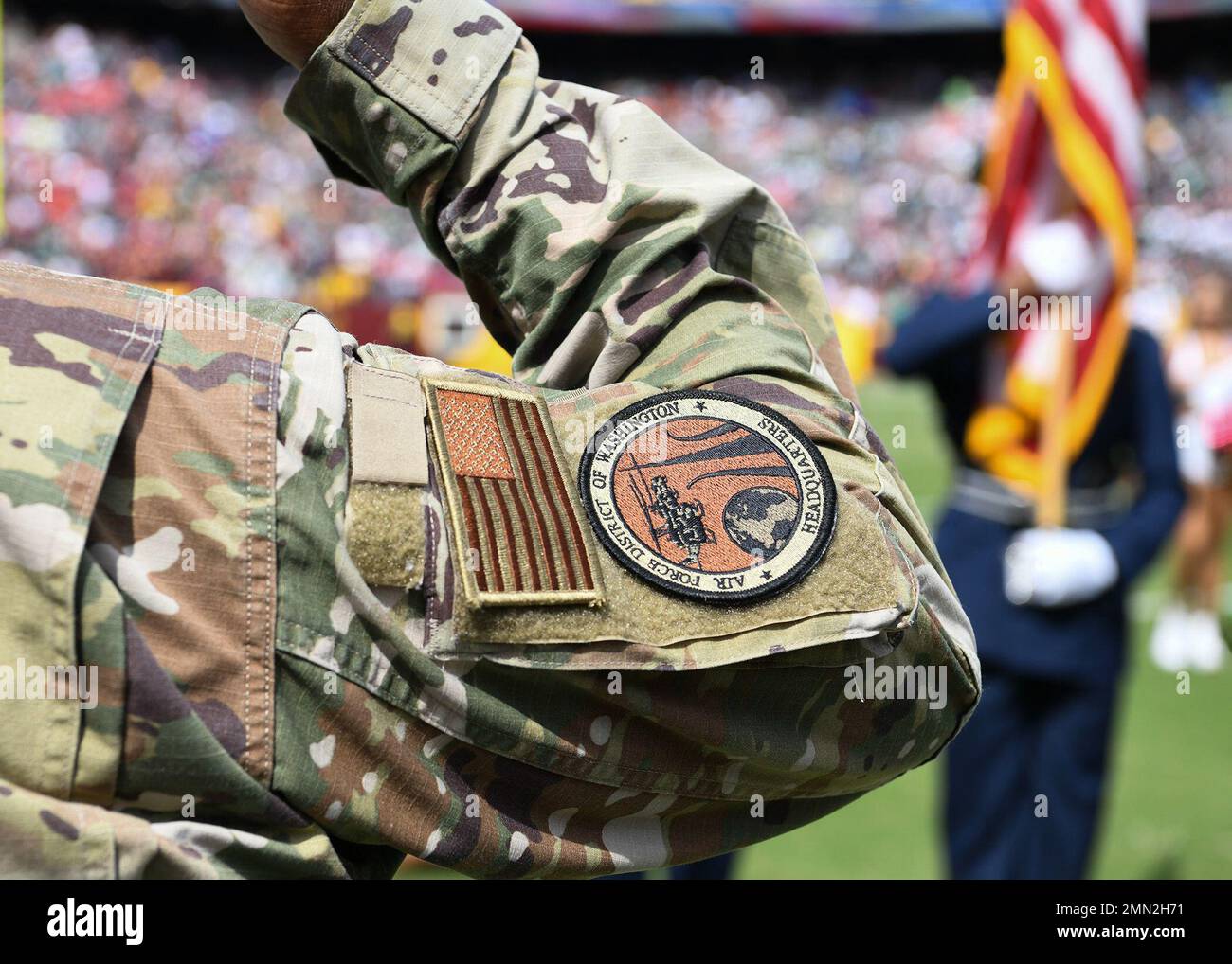A patch is worn on the sleeve of Chief Master Sgt. Leon Calloway, Air ...